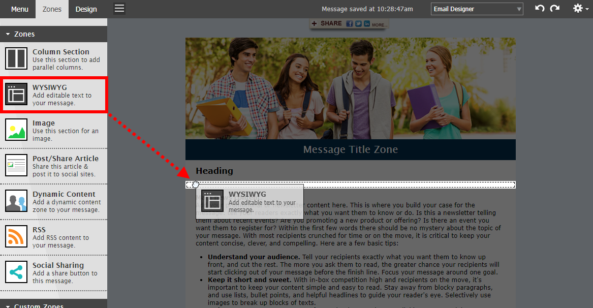 Message Editor Zone - WYSIWYG – Higher Logic