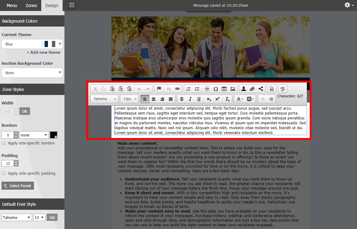 Message Editor Zone - WYSIWYG – Higher Logic